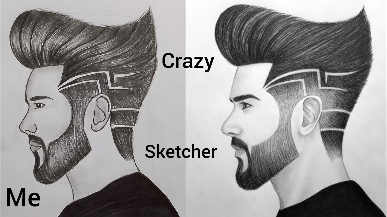 How to draw a boy Side Face | Haircut Drawing | A Boy Hair Drawing ...