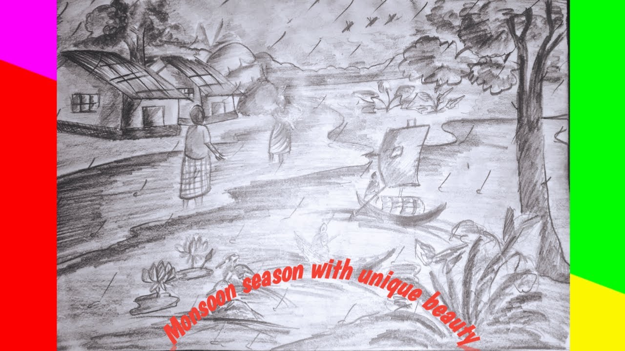 lv 0 2024 Monsoon season with unique beauty art by pencil sketch - YouTube
