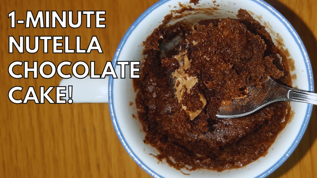 1 Minute Chocolate Mug Cake | Microwave Nutella Mug Cake | No Oven, No ...
