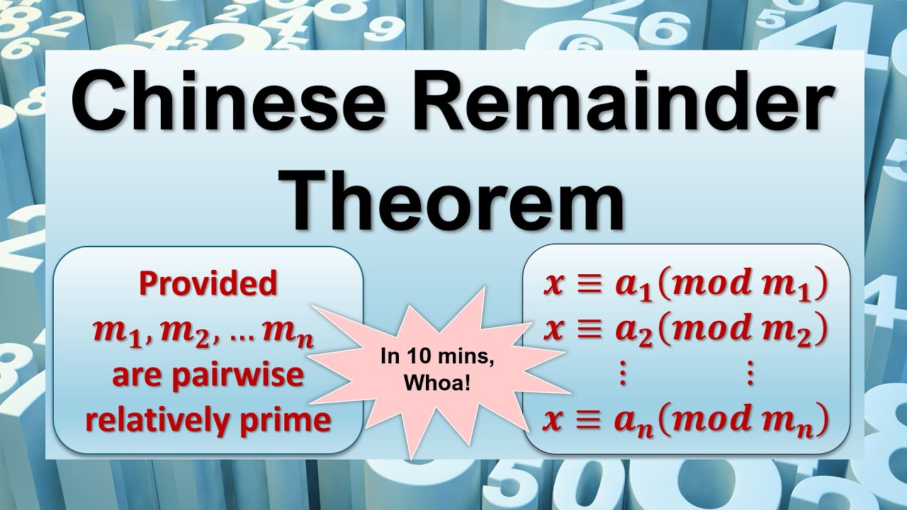 How to Solve Simultaneous Congruences Using Chinese Remainder Theorem ...