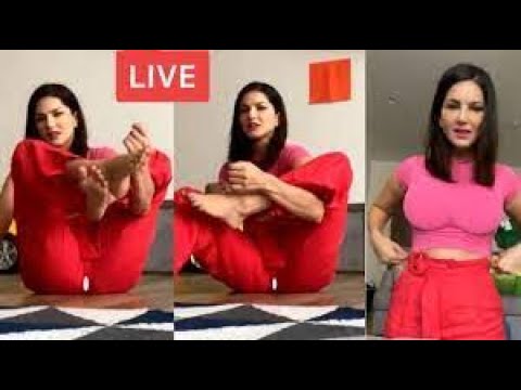 Sunny Leone Learning Legs Split Challenge in Live Video with Trainer  Live CONV//bollywood star life