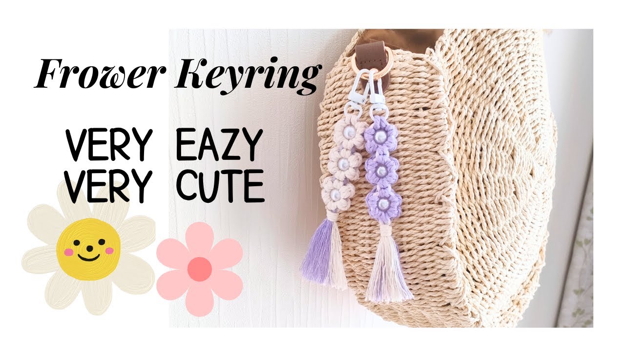 超簡単 可愛いお花のキーホルダー~flower Keyring~ #ビーズアクセサリー #よりのひきだし #手作りキーホルダー Flowers Flowerkeychain Youtube