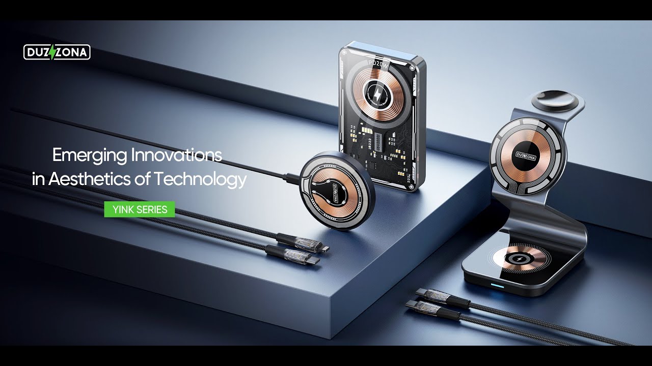 Transparent Magnetic Wireless Charger + Power Bank + Cable - YouTube