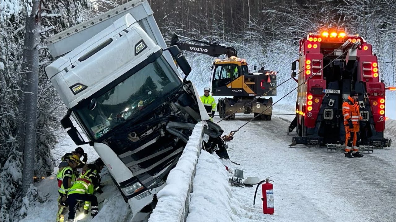 #411 Winter road Truck Driving in Sweden - YouTube