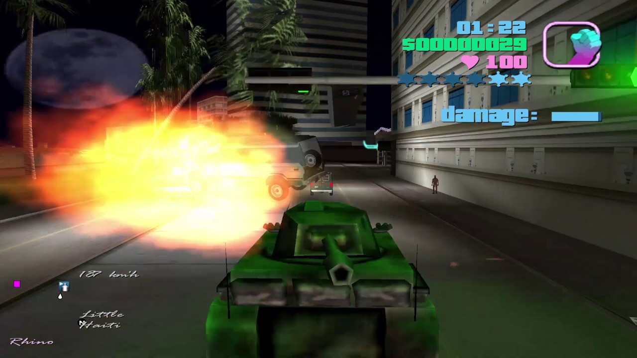How Fast Can Tank/Rhino Go - GTA Vice City - YouTube