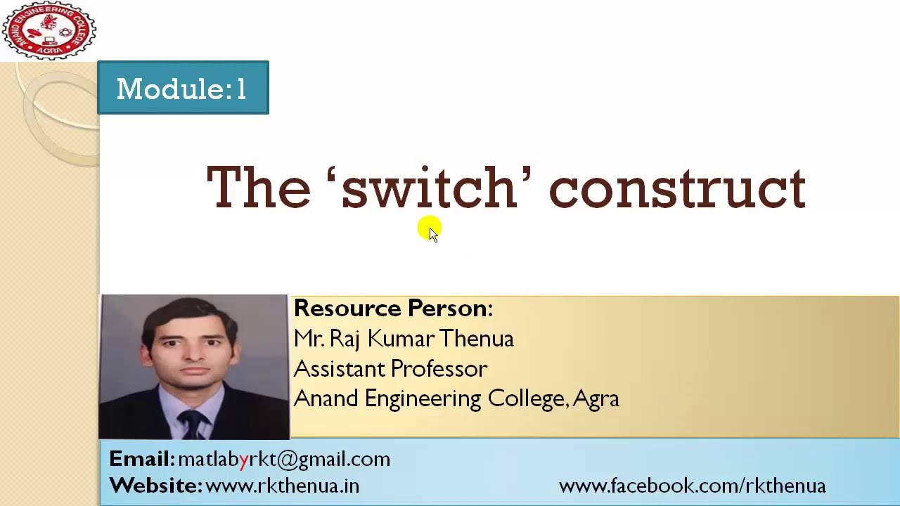 Lecture-26: Switch construct or Control statement in MATLAB (Hindi/Urdu ...
