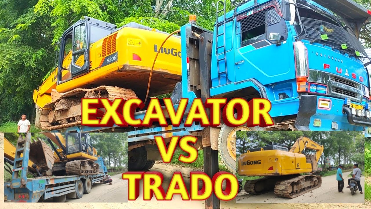 JOB DESK : EXCAVATOR LIUGONG VS TRADO - YouTube