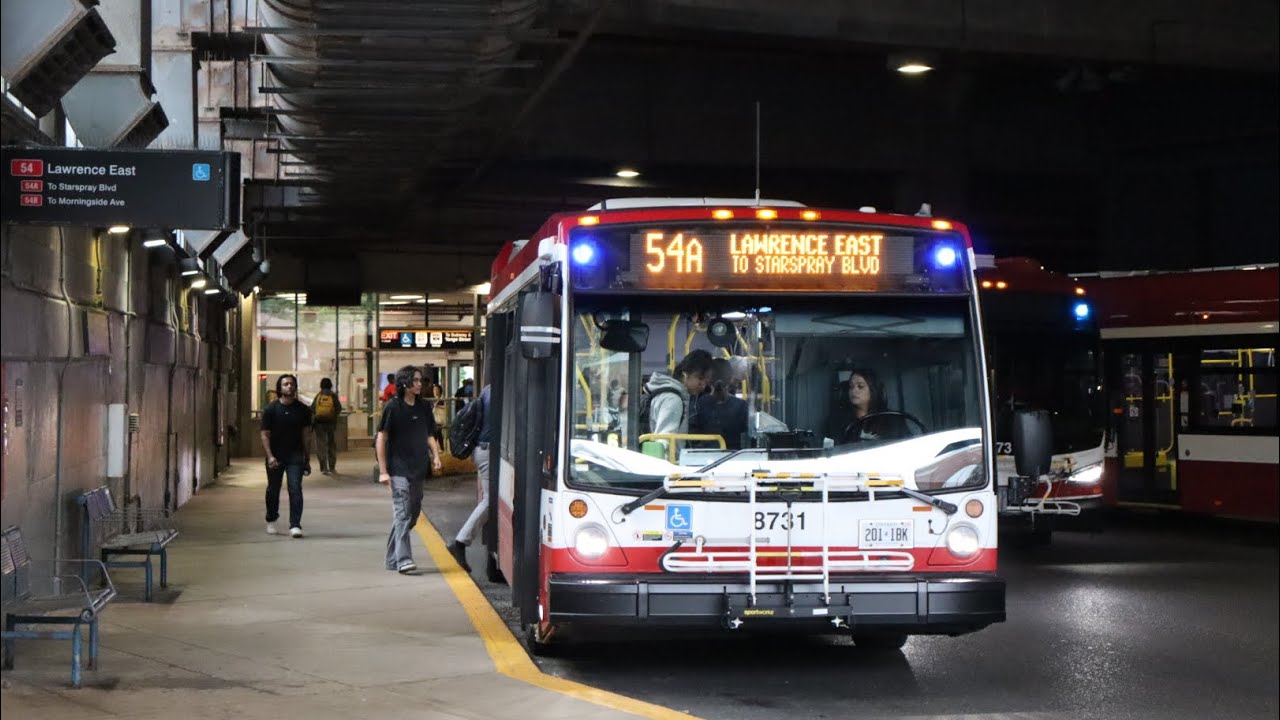 (Pre-Line 5) TTC Route 54 Lawrence East on 2017 NovaBus LFS Diesel 8731 ...