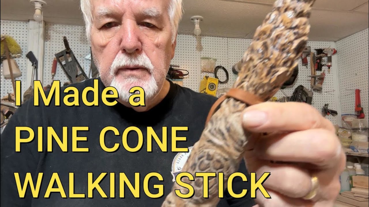 I Made a Pine Cone Walking Stick - YouTube