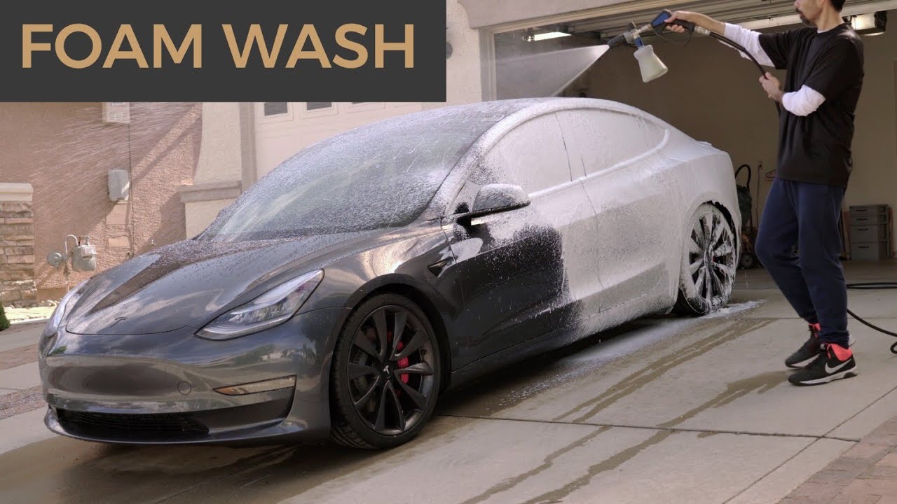 Tesla Model 3 - Maintenance Foam Wash - ASMR Exterior Auto Detailing ...