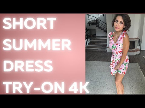Short Summer Dress Try-on Haul ║ Natural petite body ║ 4K