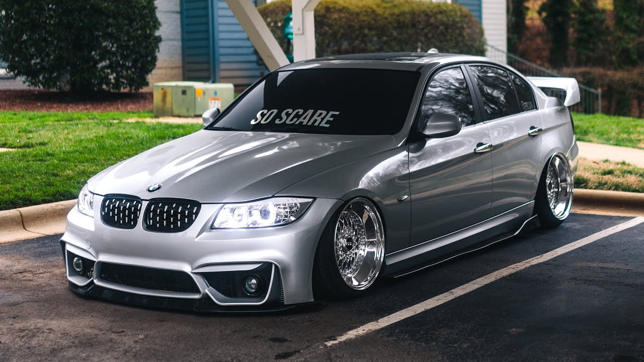 Bagged BMW E90 on BBS RS2 - YouTube