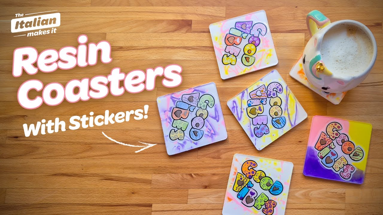 Making Resin Coasters with Stickers: My first attempt! - YouTube