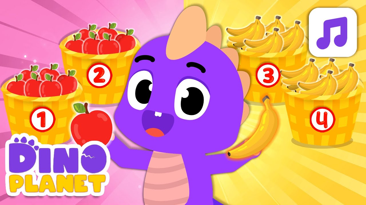 Apples and bananas song 🍎🍌| Numbers song for babies | Dino Cartoon ...