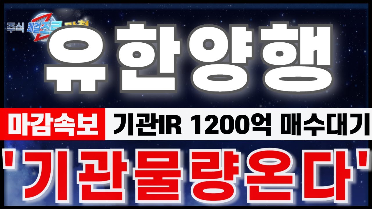 유한양행 주가분석 9월4일 마감긴급 기관ir종료 기습매수자금 들어온다 윗꼬리 학습패턴만 조심 초급등전 물량소화구간