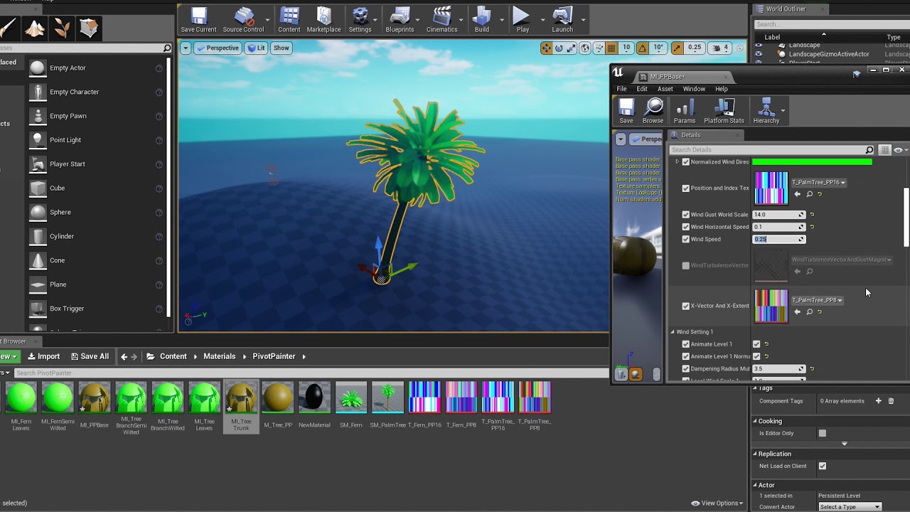 Pivot Painter 2 Wind Direction Test - YouTube