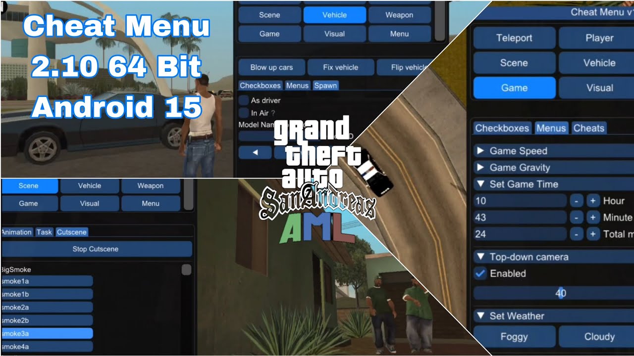 Plugin | Cheat Menu For Gta Sa AML Android 64 Bit Support Android 15 ...