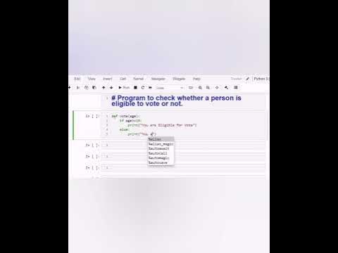 python program to check eligibility for voting|CodingBrain #python # ...