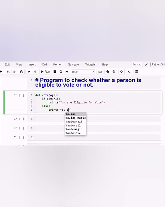 Python Program To Check Eligibility For Votingcodingbrain Python Programming Code Shorts 