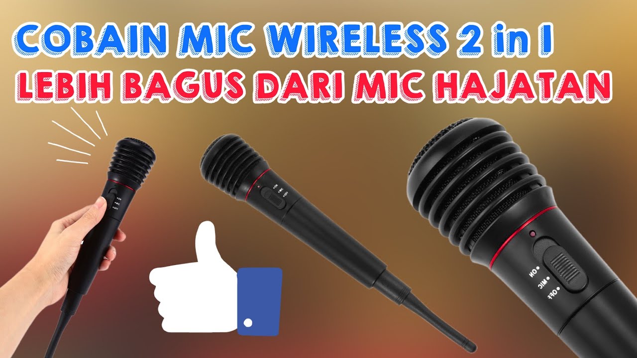 Review Microphone Mic Wireless 2 in 1 Murah - YouTube