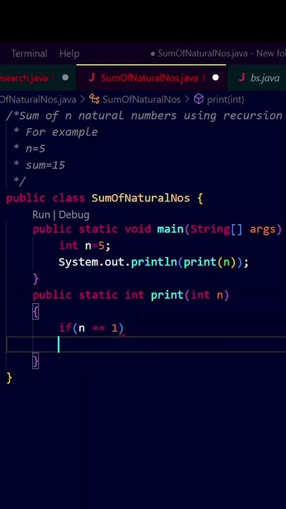 Sum Of Natural Numbers Using Recursion Dsa Recursion Java Coding