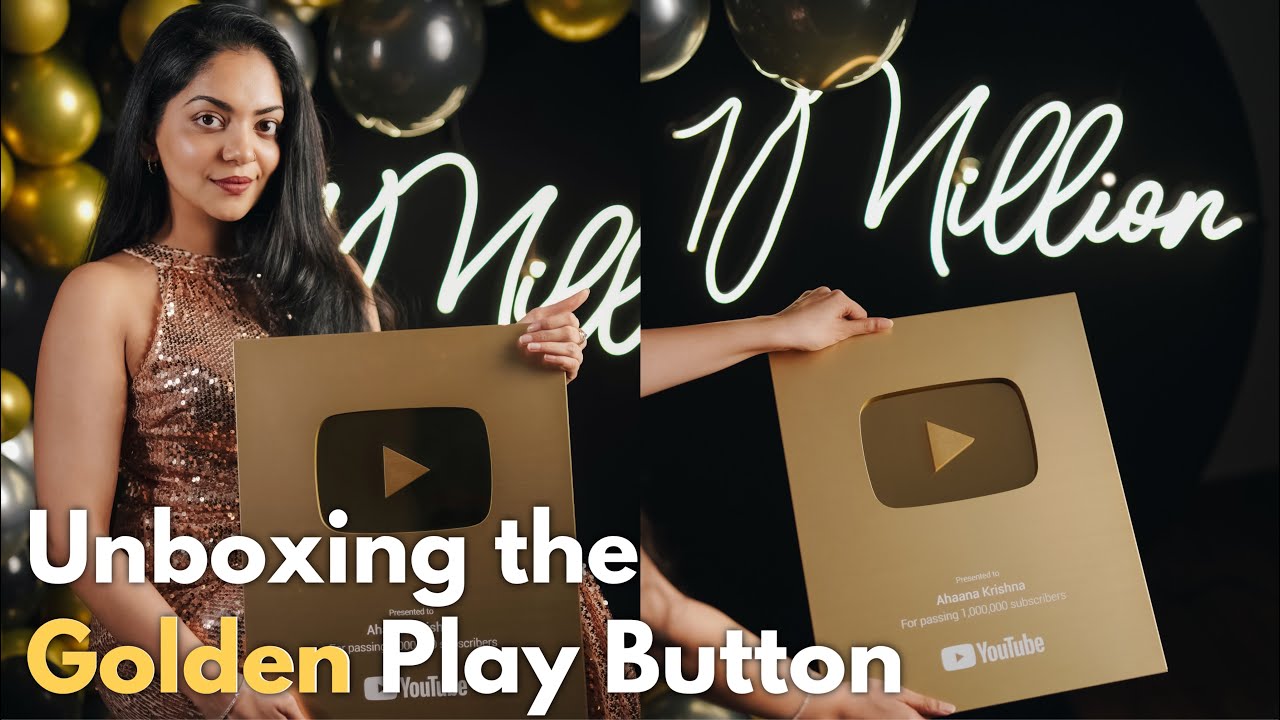 Unboxing Golden Play Button | 1 Million Subscribers | Ahaana Krishna ...