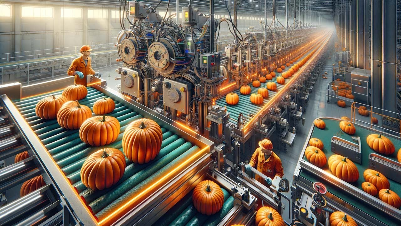World's Most Satisfying Food Machines | Pumpkin Processing Line - YouTube