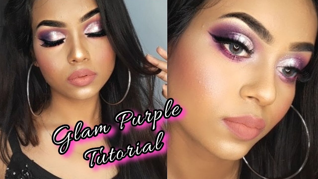 Glam Purple Eyes Makeup Tutorial Purple Eye Makeup Tutorial Youtube