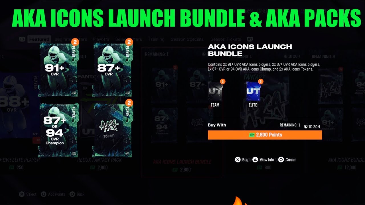 AKA ICONS LAUNCH BUNDLE & AKA BUNDLE, Madden 25 Ultimate Team - YouTube