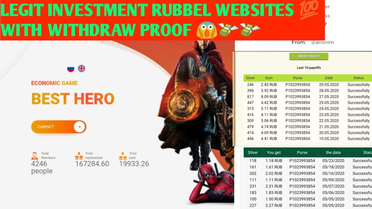 Best Hero, Golden Farm And FF Original Legit Ruble Investment Websites😱 ...