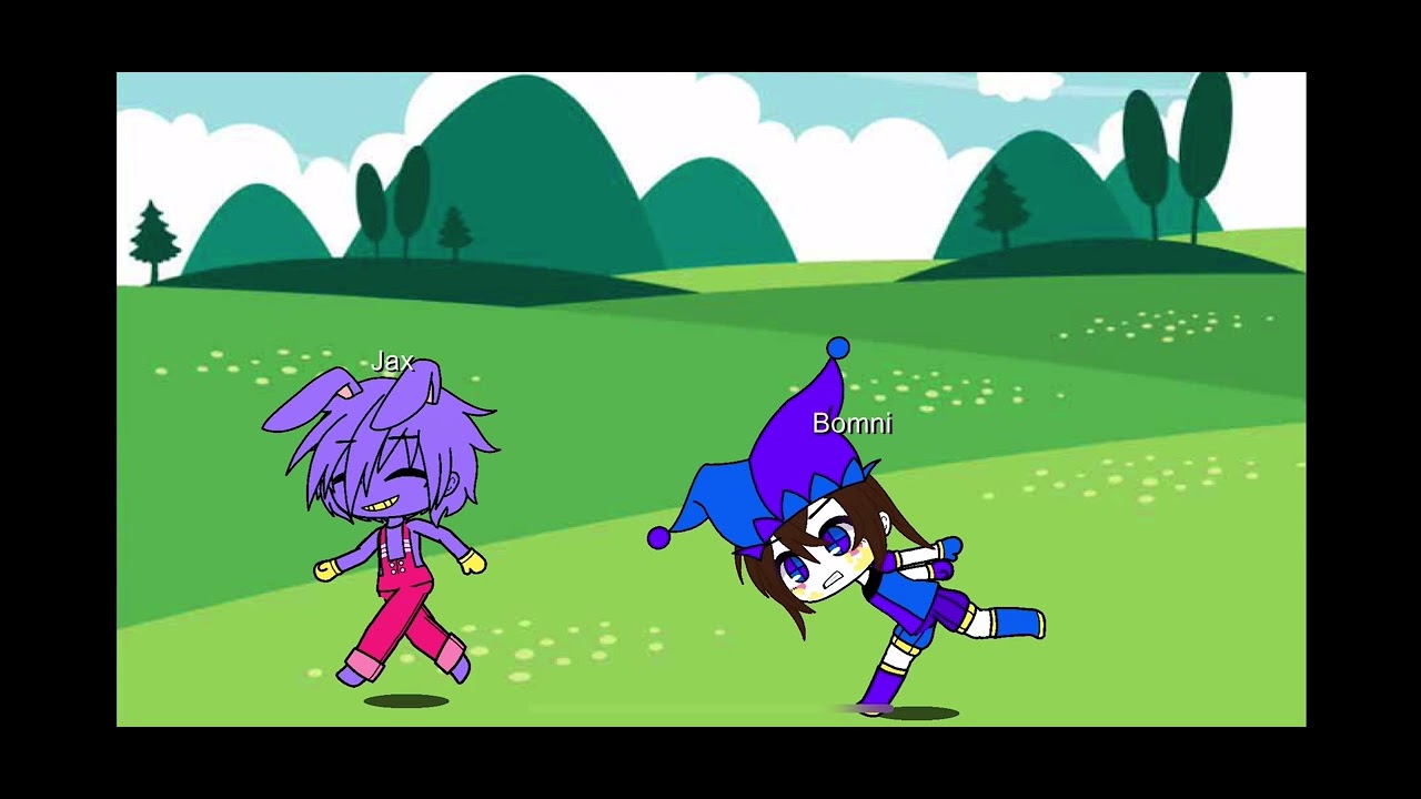 Jax running from Bomni after pie faced Bomni #theamazingdigitalcircus # ...