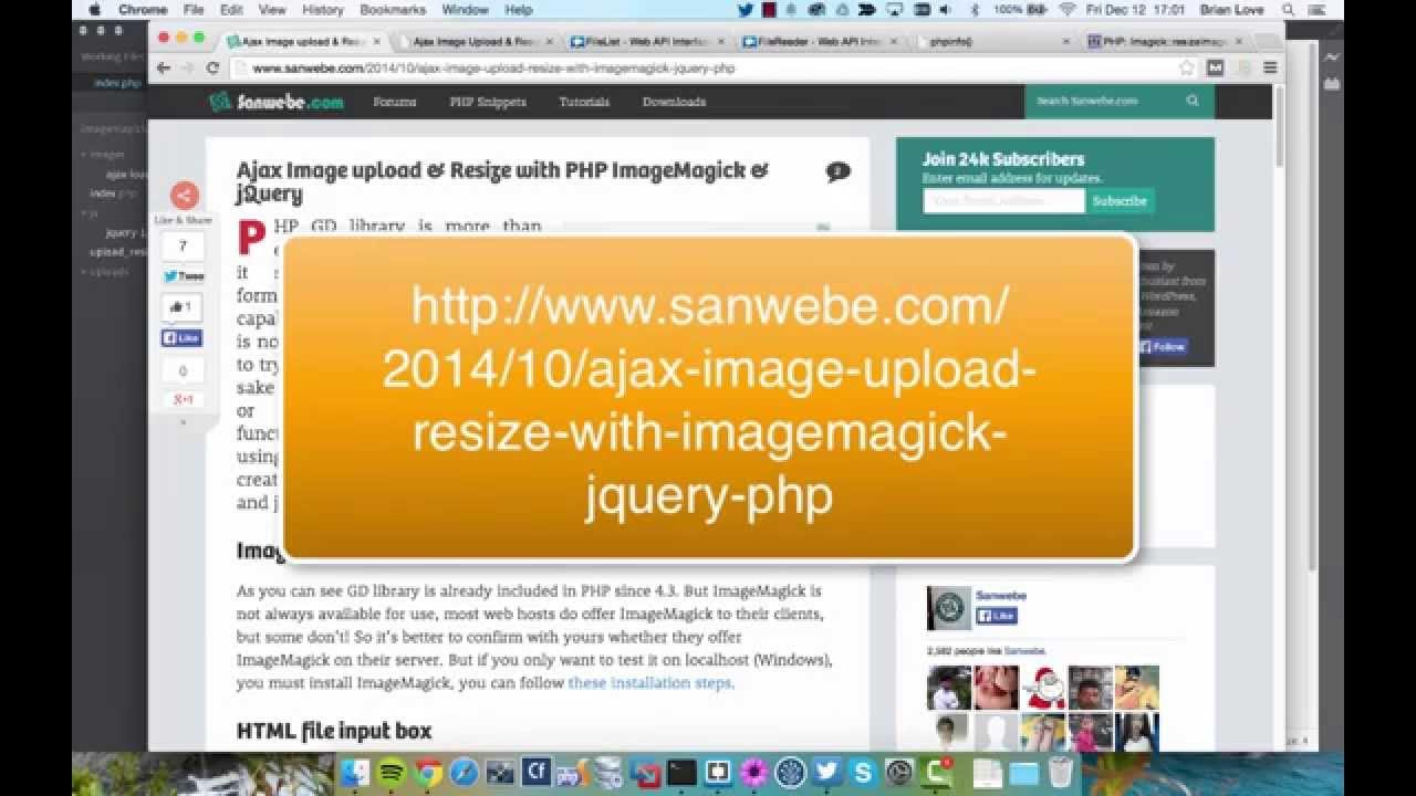 Ajax Image Upload and Resize with PHP ImageMagick and jQuery - YouTube