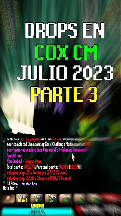 DROPS COX CM JULIO 2023 PARTE 3 [OSRS] #Shorts - YouTube