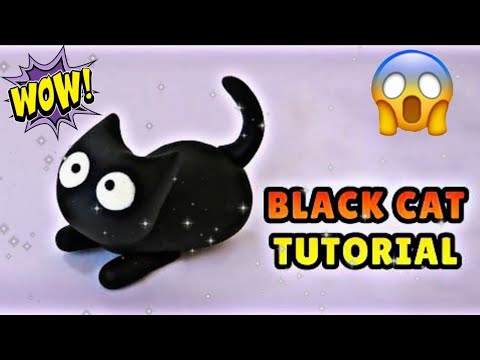 How to make easy cat with clay craft idea for beginners step by step ...