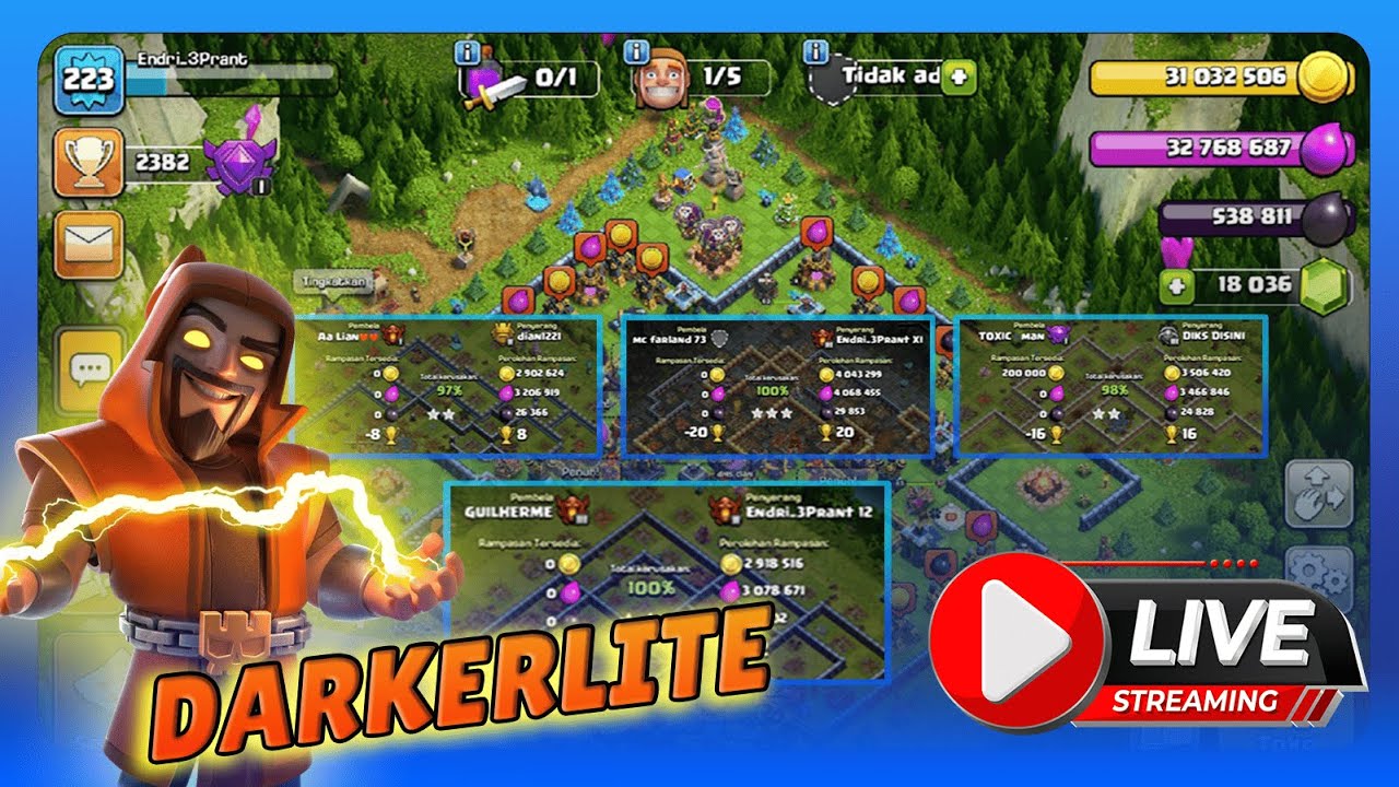 COC | LIVE STREAM BUKA HADIAH MISI & SELESAIKAN PERMAINAN CLAN - YouTube