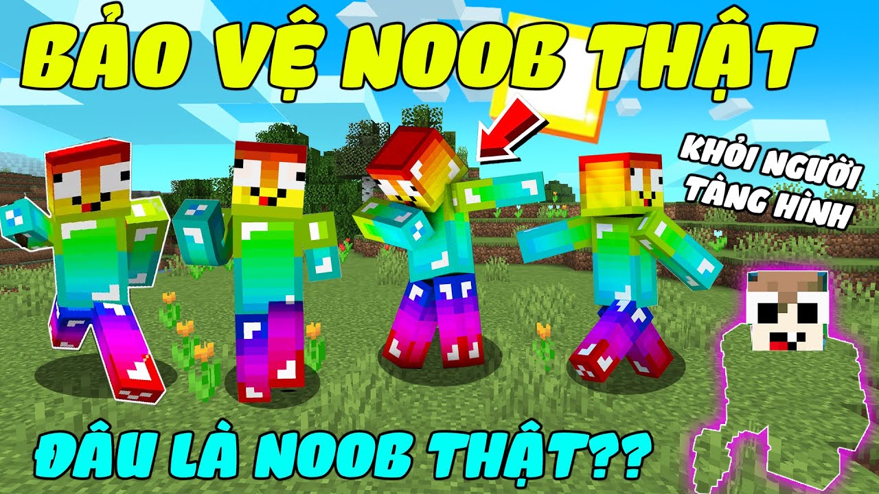 MINECRAFT THỬ THÁCH BẢO VỆ NOOB T GAMING THẬT KHỎI NGƯỜI TÀNG HÌNH ...