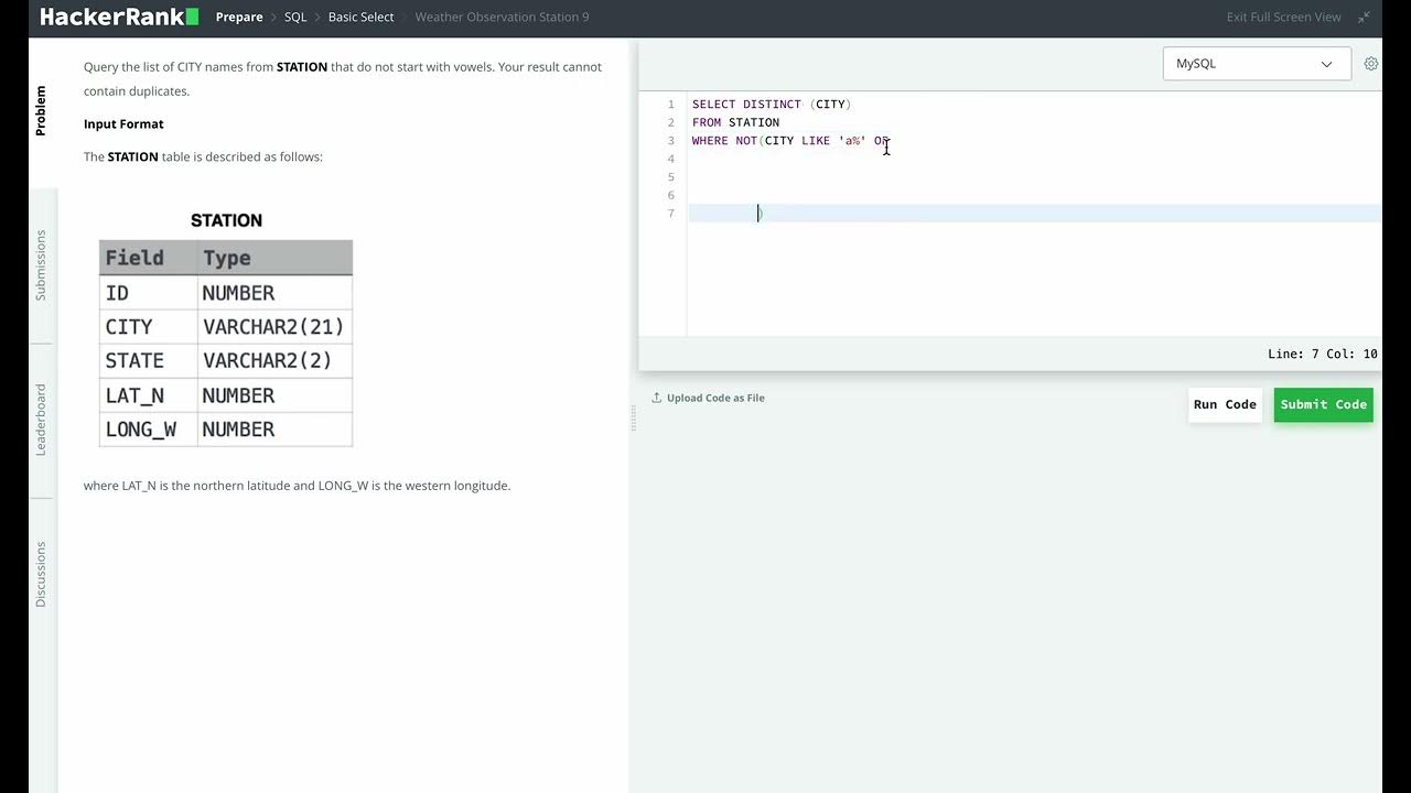 Hackerrank SQL Solution #13 Basic SQL - Weather Observation Station 9 - YouTube