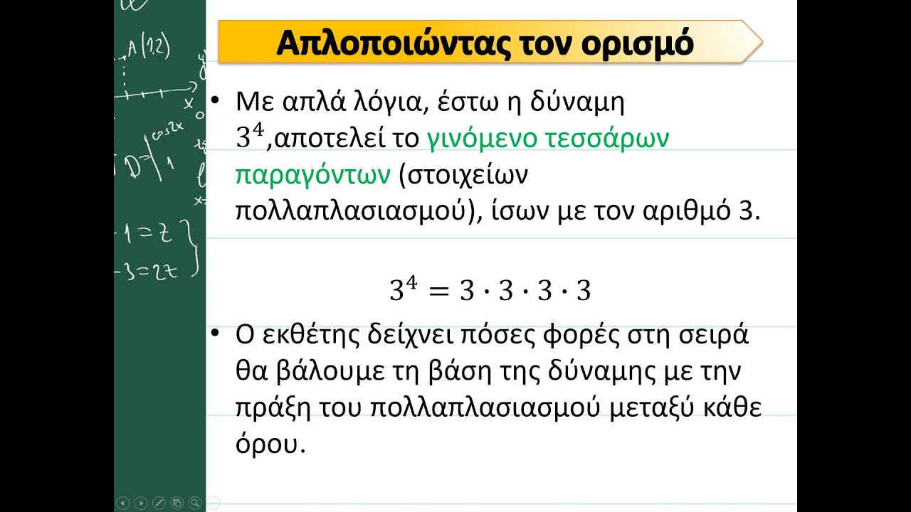 Δυνάμεις πραγματικών αριθμών. - YouTube