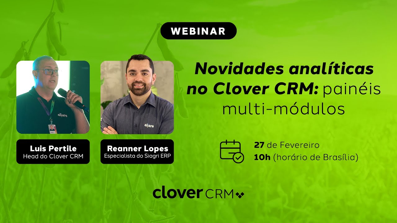 Webinar | Novidades analíticas no Clover CRM: painéis multi-módulos - YouTube