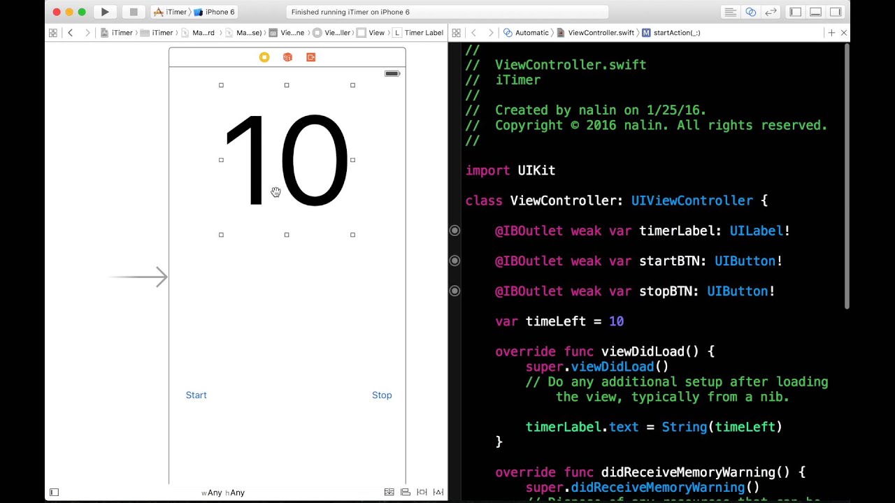 Creating A Timer Using Nstimer Uikit Youtube