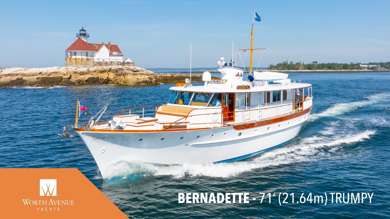 BERNADETTE 71' (21.64m) 1958 Trumpy Fantail Available for Sale - YouTube