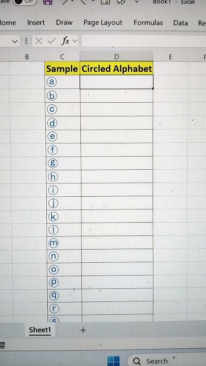Create Circled Alphabet Series In Excel π― Excel Tips π₯ Shorts Exceltricks Interview