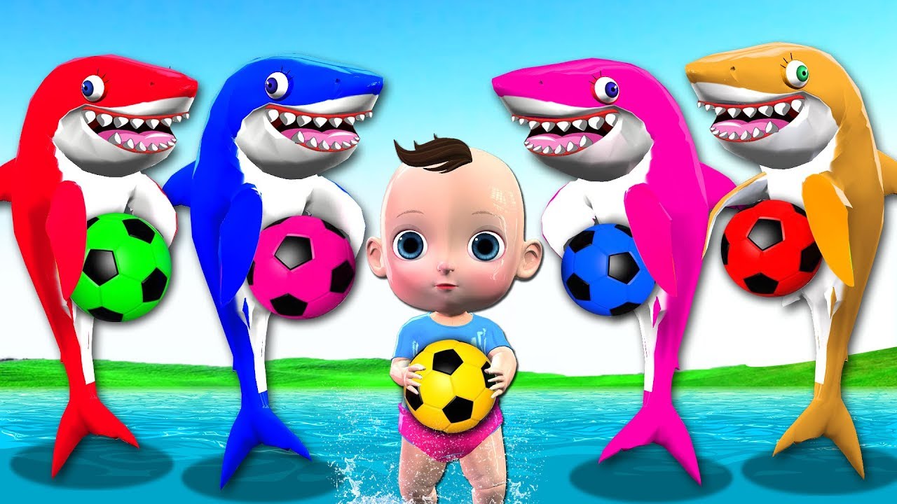 Shark Song - Colors Soccer Balls | Baby Shark Doo Doo Nursery Rhymes ...