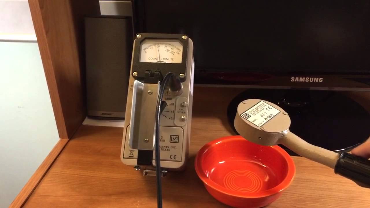 Radioactivity of Radioactive Red Fiestaware - YouTube