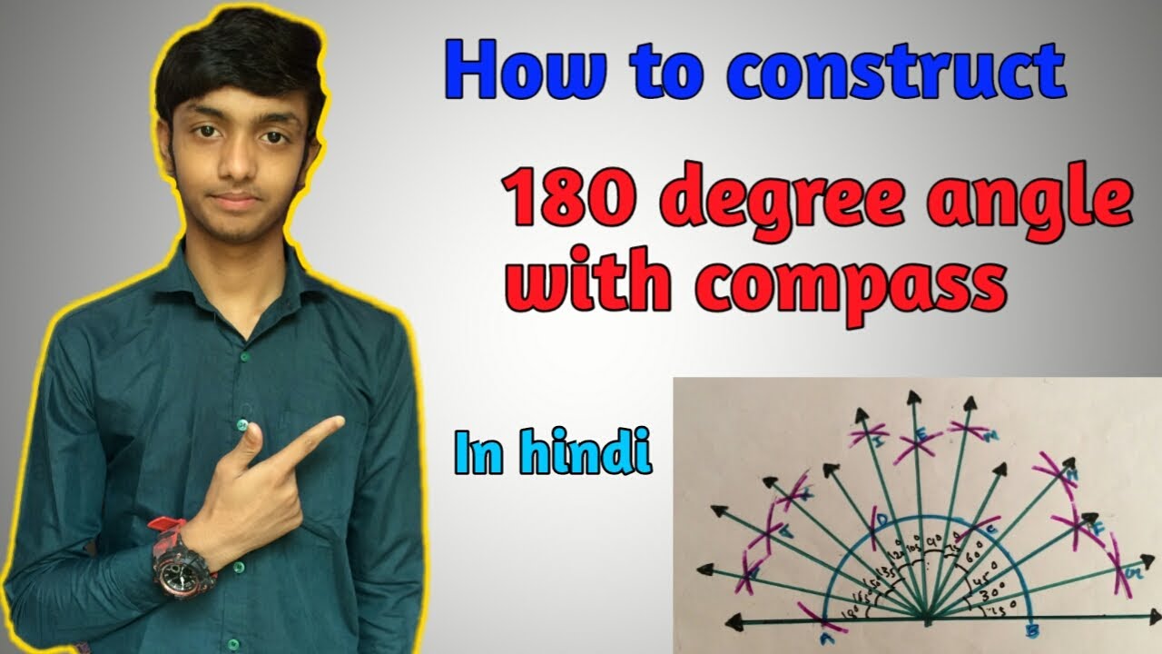 how to construct 180 degree angle with compass|how to construct 30 ...