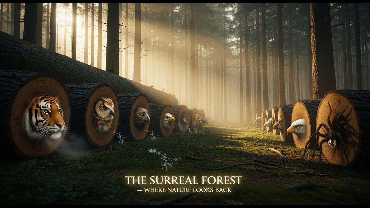 Wild Animals Rescue Tree Log — Surreal AI Animal Series - YouTube