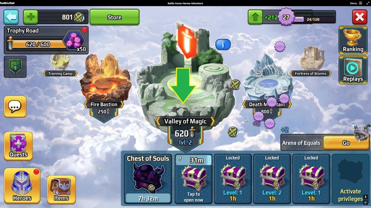 Ep 95 Battle Arena Heroes Adventure RPG Chapter 8 Reached 600 attack on arena - YouTube