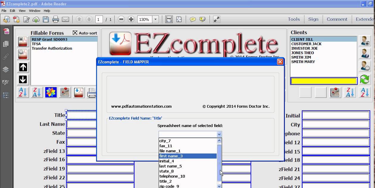 How To Automatically Populate Pdf Forms In Reader Part 6 Youtube