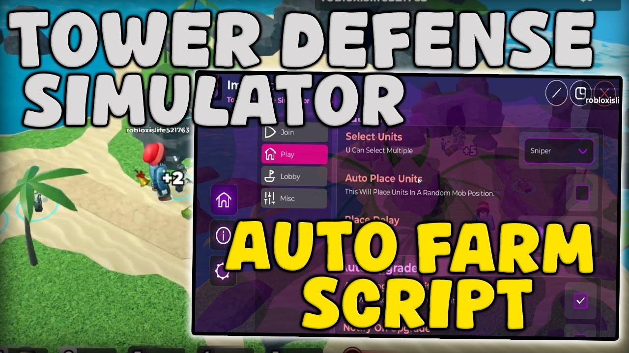 [DUCKY DJ🦆] Roblox Tower Defense Simulator Script Auto Farm, Auto Place ...