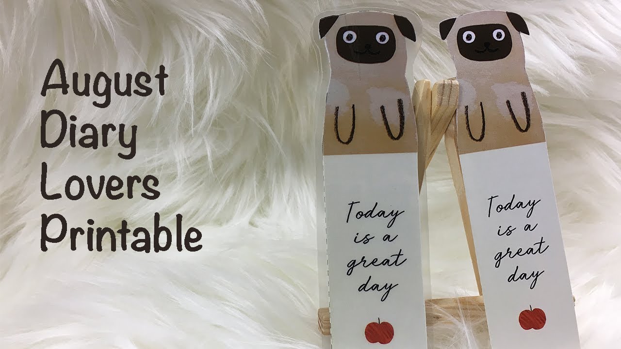August Diary Lovers Printable - YouTube
